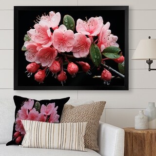 Designart "Pink Suspended Blossom Fuschia Cascade" Fuschia Pink Wall ...