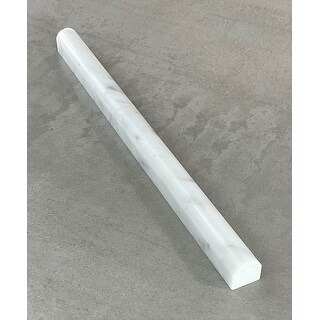 12'' L x 0.75'' W Marble Round Tile Trim - White Carrara - 1 Case (12 ...
