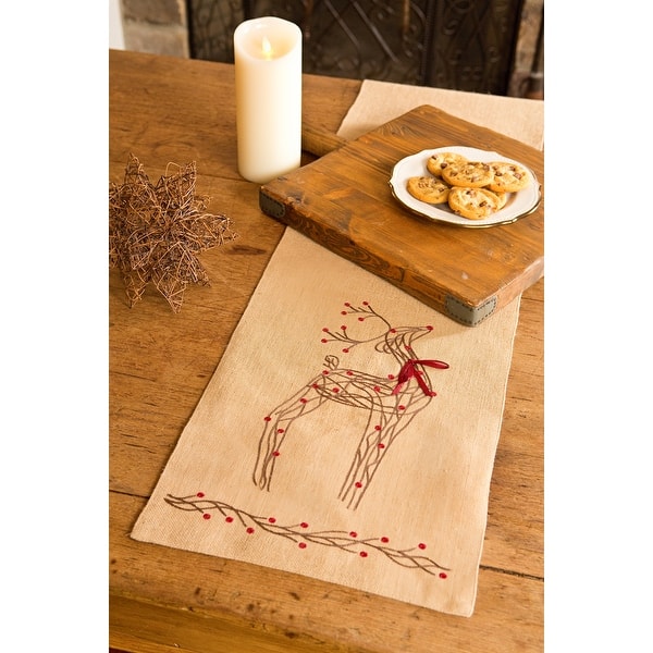 burlap table runner christmas