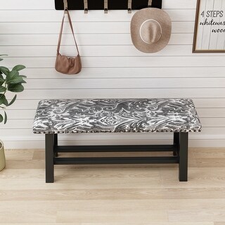 Grey Entryway Footrest Bench Window Bench with Open Shelves ...