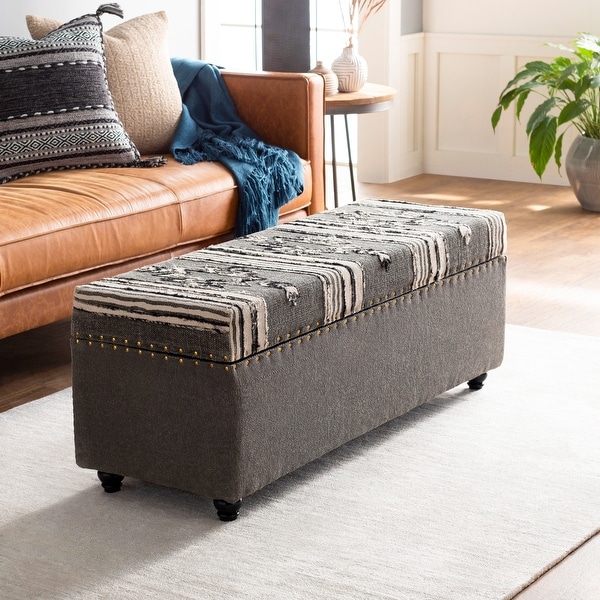 Storage ottoman boho store