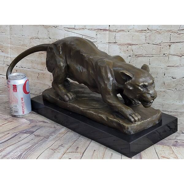 Handmade Bronze Sculpture Lion Panther Tiger Puma Cougar Cat Statue ...