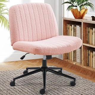 Adjustable Swivel Desk Chair with Wheels, Wide Seat, Ergonomic Back ...