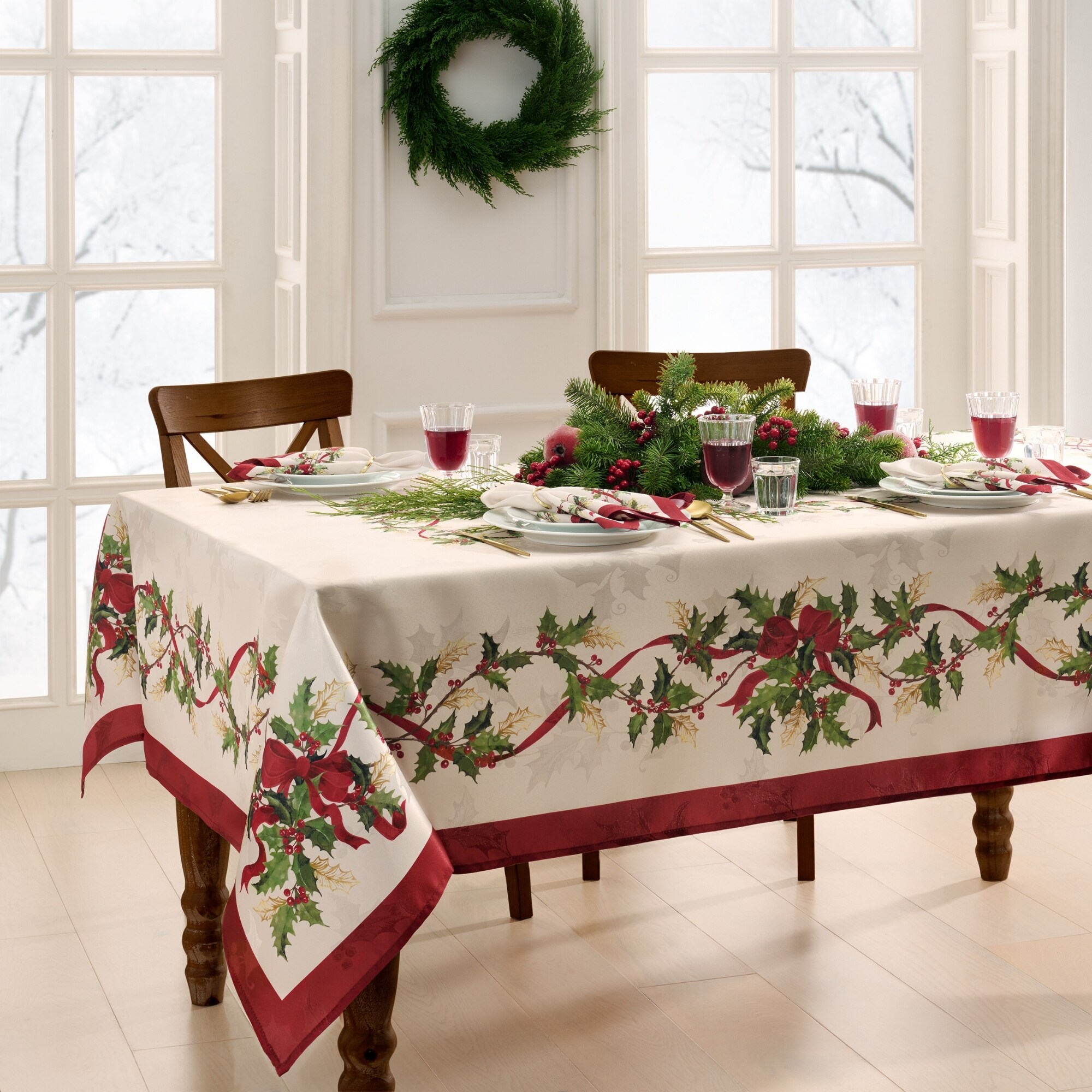 red oval tablecloth