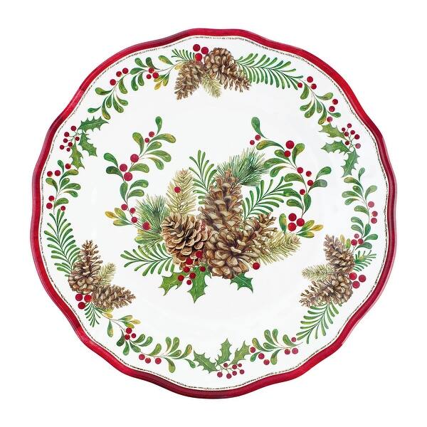 UPware 16-Piece Pinecones Melamine Dinnerware Set - Bed Bath & Beyond ...