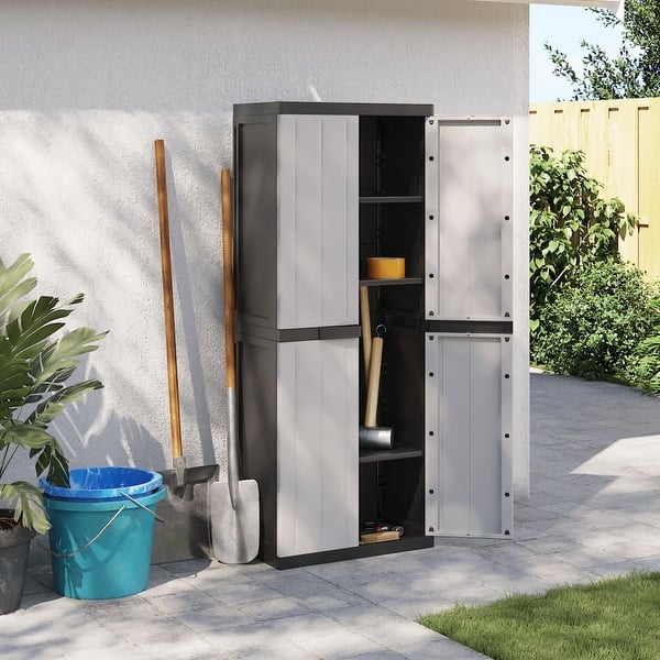 vidaXL Outdoor Storage Cabinet Utility Cupboard Garden Patio Furniture ...