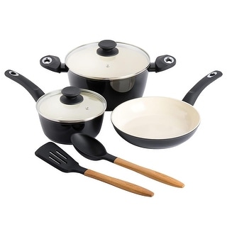 7 Piece Forged Aluminum Cookware Set - 7 Piece Set - Bed Bath & Beyond ...