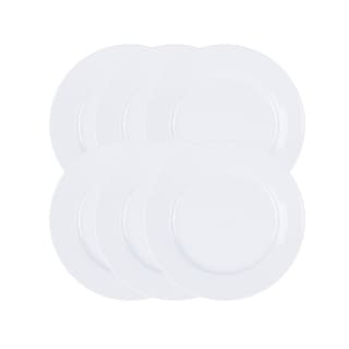 Our Table Simply White 6 Piece 8 Inch Porcelain Salad Plate Set - 8"x1 ...