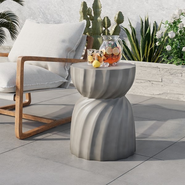COSIEST Outdoor Patio Stone Side Table - Bed Bath & Beyond - 37124002