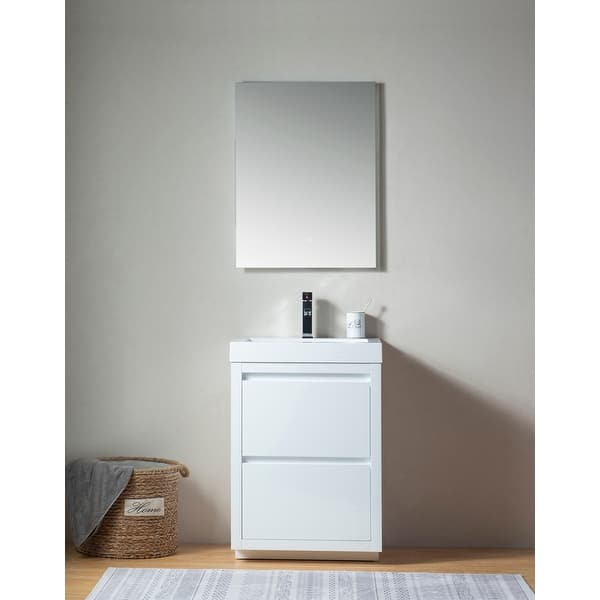 Vanity Art 24-Inch Single Sink Floor-Standing Wall Mounted Bathroom ...