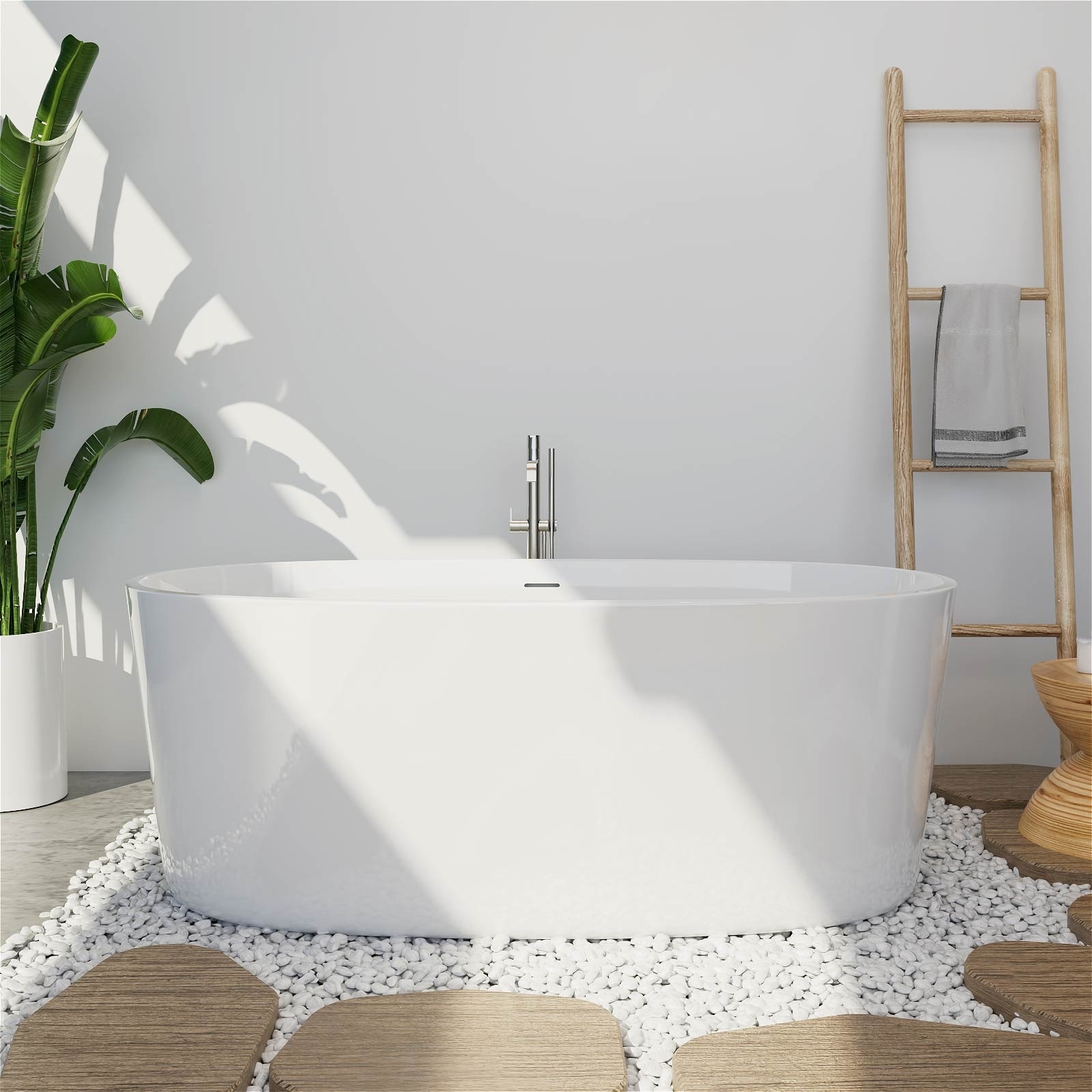 Alvana 69'' Freestanding Bathtub Solid Surface Soaking Tubs - On Sale ...