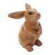 Wood sculpture, 'Adorable Rabbit in Brown' - 14 cm H x 13 cm W x 7 cm D ...