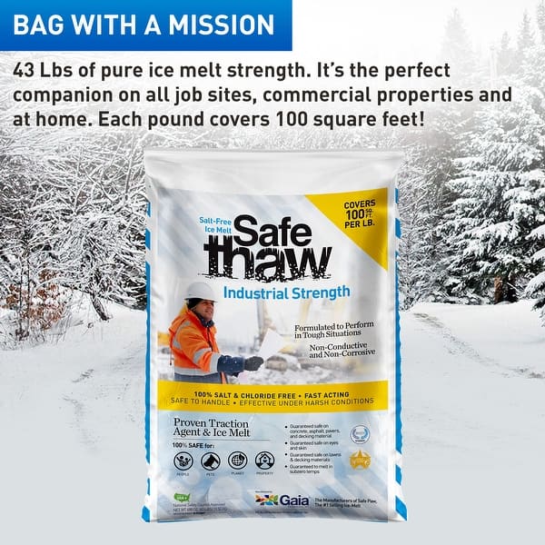 Safe Thaw Industrial Strength Salt Free Traction Agent Ice Melter, 43 ...