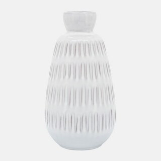 Dimpled Ceramic Vase - 8" - White - Bed Bath & Beyond - 39872395