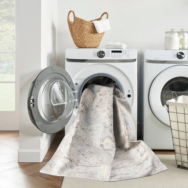 Nourison Astra Machine Washable Distressed Area Rug - On Sale - Bed ...