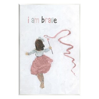 Stupell I Am Brave Uplifting Child Running Playing Painting Wood Wall ...
