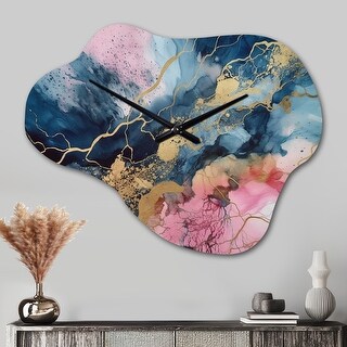 Designart - Exploring The Depths Of Pink Geode IV - Abstract Marble ...