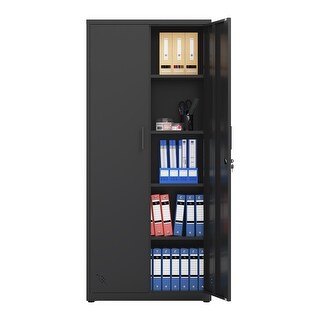 High Storage Cabinet with 2 Doors and 4 Partitions - Bed Bath & Beyond ...
