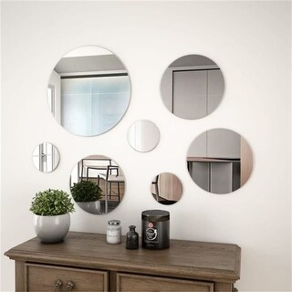 Set of 7 Round Mirror Wall Mounted Round Glass Mirrors Wall Decoration ...