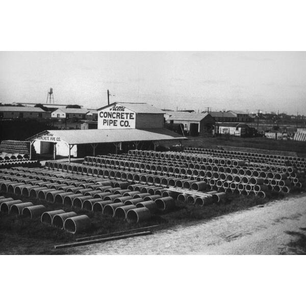 Acme Concrete Pipe Company Black and White Gallery Wrapped Canvas - Bed ...