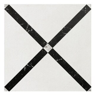 Achim Retro 12x12 Self Adhesive Vinyl Floor Tile - Marble Criss Cross ...