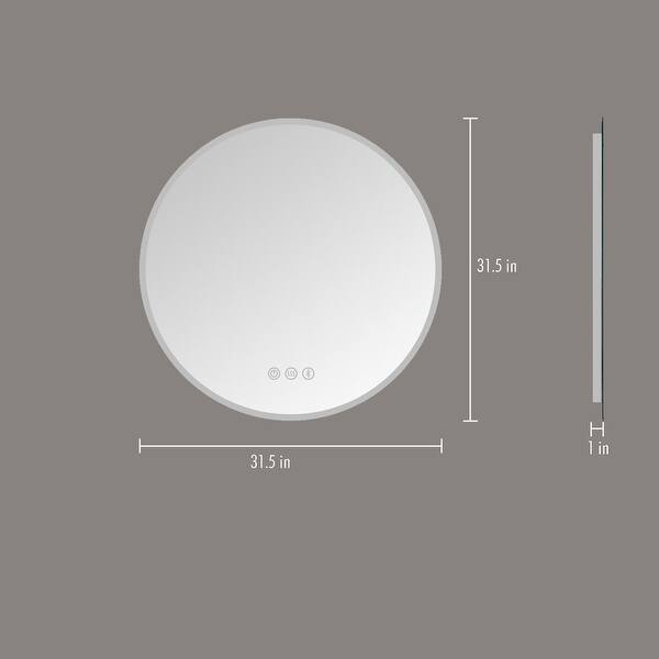 Round Bathroom LED Lighted Mirror with Defogger - On Sale - Bed Bath ...