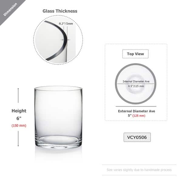 5" Wide Clear Cylinder Glass Vase, Candle Holder, 1 Piece - Bed Bath ...