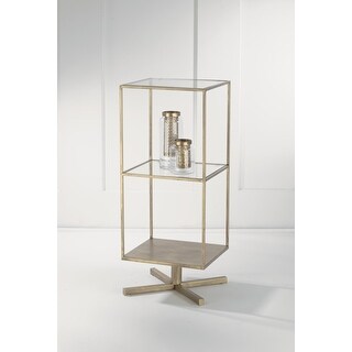 3 Tier Gold Metal Display Table with Glass Top - Bed Bath & Beyond ...