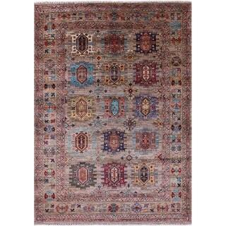 Golden Nile Turkmen Ersari Hand Knotted Wool Rug - 5' 8" X 7' 11" - Bed ...