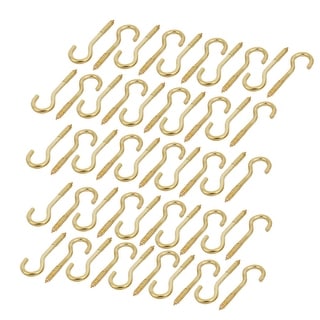 3.7mm Dia Thread 45mm Length Self-Tapping Screw Hook 50pcs - Gold Tone ...