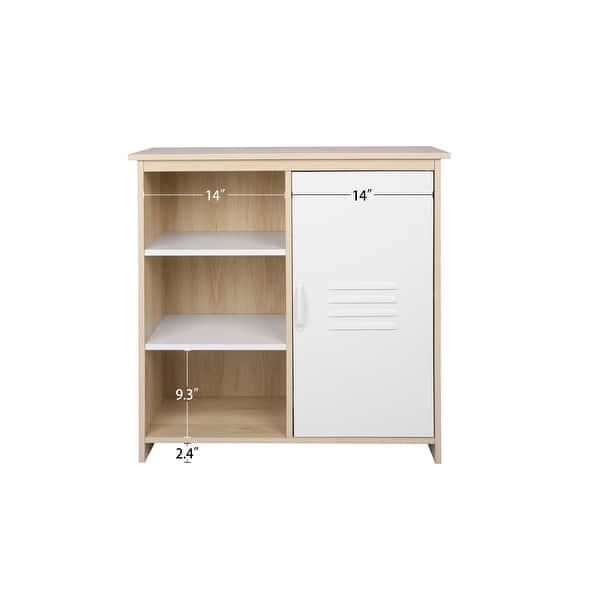 Modern Storage Cabinet with 1 Door and Open Storage Compartments - Bed ...
