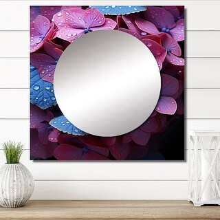 Designart "neon Pink Hydrangea Harmony" Hydrangea Wall Mirror - Floral ...