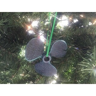 Seaworn Blue Cast Iron Propeller Christmas Ornament 4" - 4" L x 4" W x ...