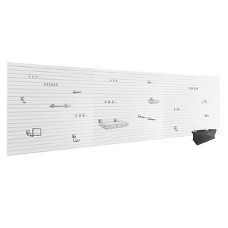 NewAge Products 120 sq. ft. PVC Slatwall with 40-Piece Accessory Kit ...