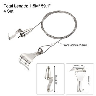 Picture Hanging Wire Kit, 4Set 1.5M Hanging Wire with Large S-Hook Load ...