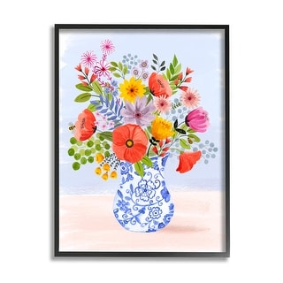 Stupell Bright Flowers in Pottery Framed Giclee Art Design by Sharon ...