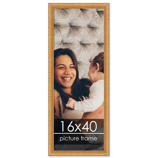 16x40 Traditional Gold Complete Wood Panoramic Frame with UV Acrylic ...