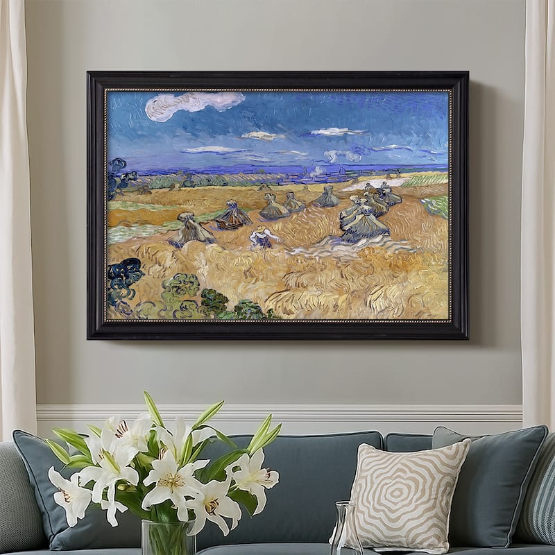 Wheat Field with Reaper Auvers 1888-Vincent van Gogh-Custom Framed ...