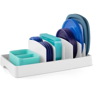 StoraLid Food Container Lid Organizer with Tall Dividers, Adjustable ...