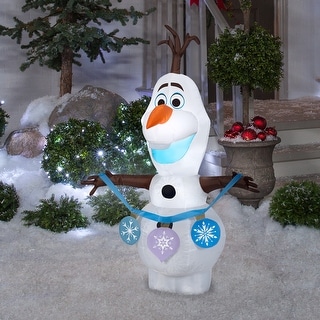 Gemmy Christmas Airblown Inflatable Frozen 2 Olaf Holding String of ...