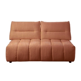 Linen Upholstered Modular Loveseat in Coral Red - Bed Bath & Beyond ...