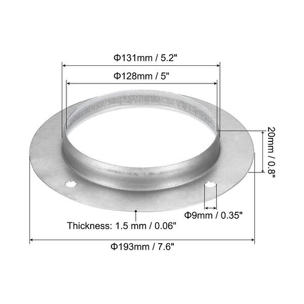 2Pcs 5" Duct Connector Flange Metal Straight Pipe Duct Flange Mounting ...