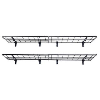 Black 2-Pack 1x6ft 12-inch-by-72-inch Wall Shelf Garage Storage Rack ...