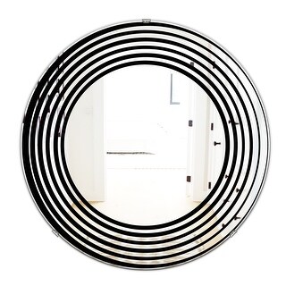 Designart 'Geometric Cream Block I' Printed Modern WallMirror ...