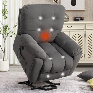 Power Lift Recliner with Vibrating Massage and Heating Function, USB ...
