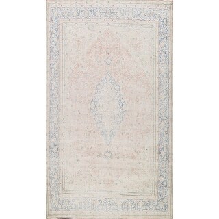 Muted Kerman Persian Area Rug Wool Hand-knotted Floral Carpet - 9'10" x ...