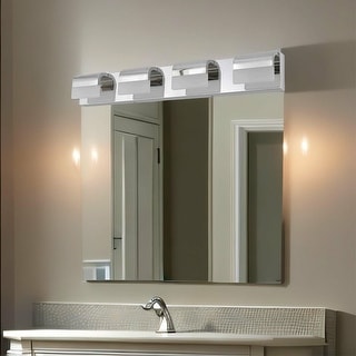 Chrome Modern LED Vanity 4 Light Over Mirror Bath Wall Lighting - Bed ...