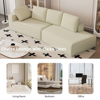 125" Chenille Fabric Sectional Sofa Curved Sleeper Sofa Bed - Bed Bath ...