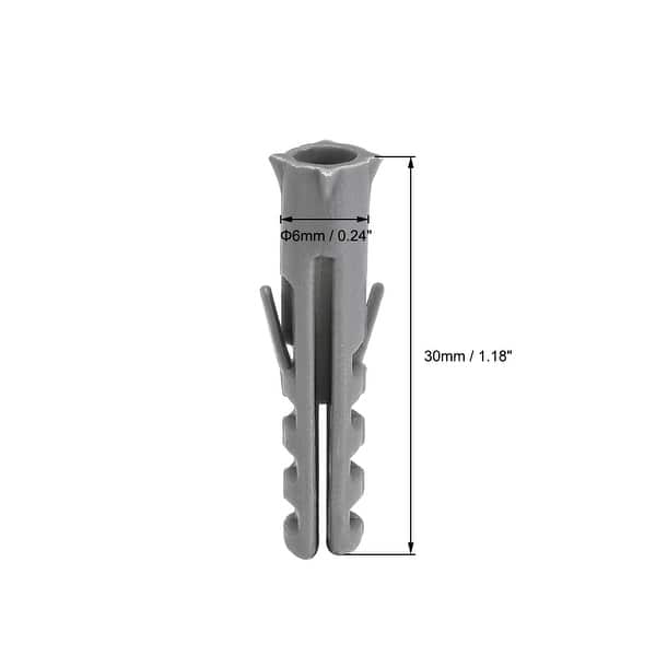 6x30mm Plastic Expansion Tube Bolts Column Frame Fixings Gray 25pcs ...