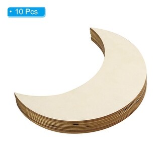 6.7"x2.4" Wooden Moon, 10 Pack Unfinished Wood Moon Blank Wooden ...